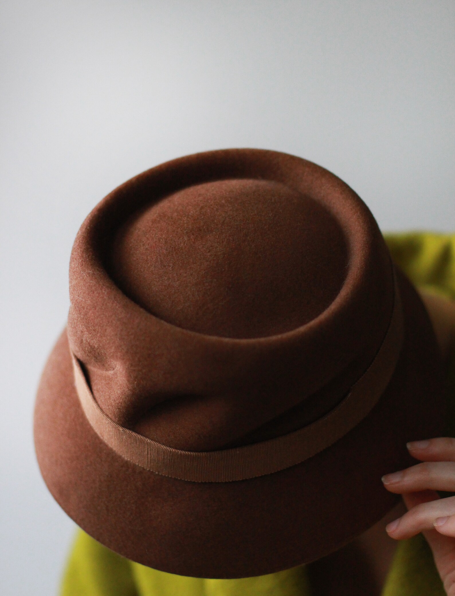 Vintage Brown Wool Felt Short Brim Tall Crown Lady's Hat - Etsy