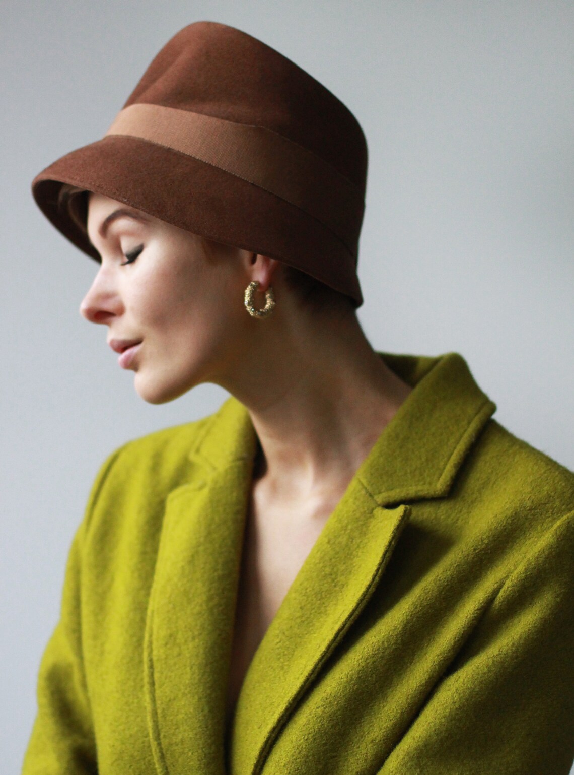 Vintage Brown Wool Felt Short Brim Tall Crown Lady's Hat - Etsy