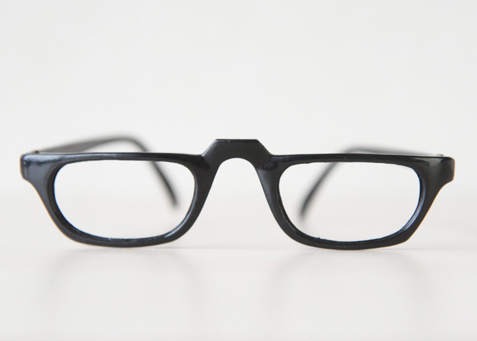 Vintage Bold Black Plastic Geometric Empty Frames Glasses - Etsy