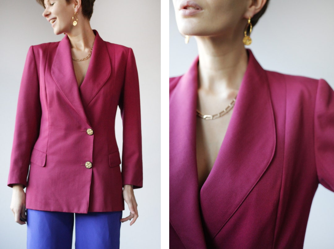 Vintage Raspberry Pink Single Breasted Blazer Jacket S - Etsy Australia
