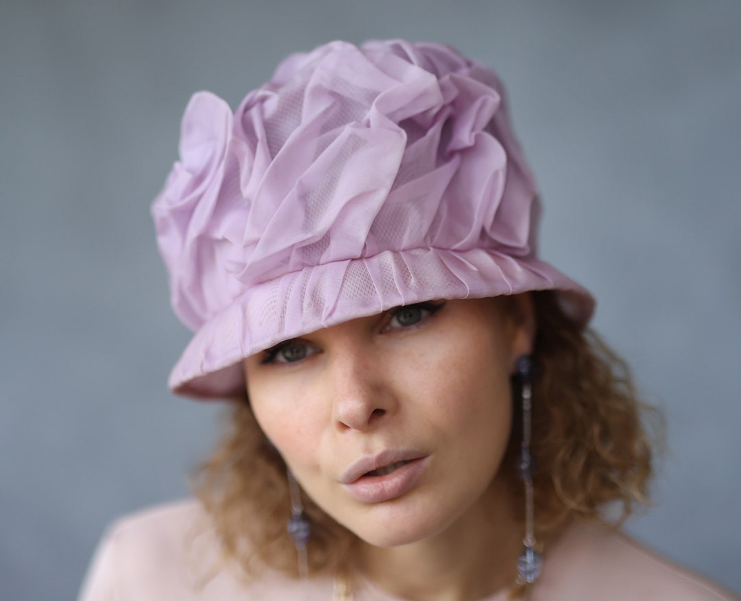 60s Vintage Purple Headpiece Tea Party Hat Headdress - Etsy
