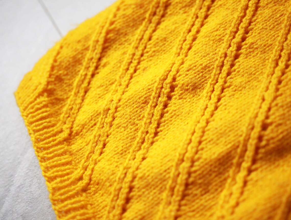 Vintage Yellow Wool Knit Sleeveless Sweater Unisex Vest Top - Etsy