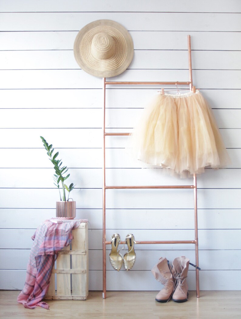 Handmade Industrial Copper Rose Gold Tone Clothes Frame Rack | Etsy