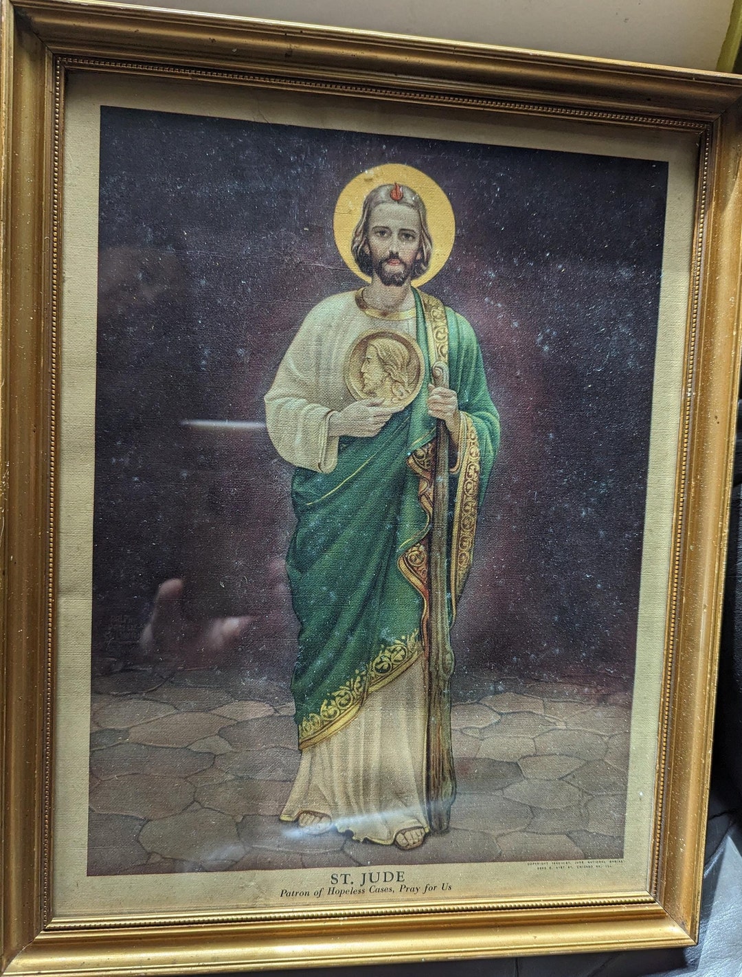 Vintage St. Jude Lithograph Print - Framed Religious Art, 1945 - Etsy