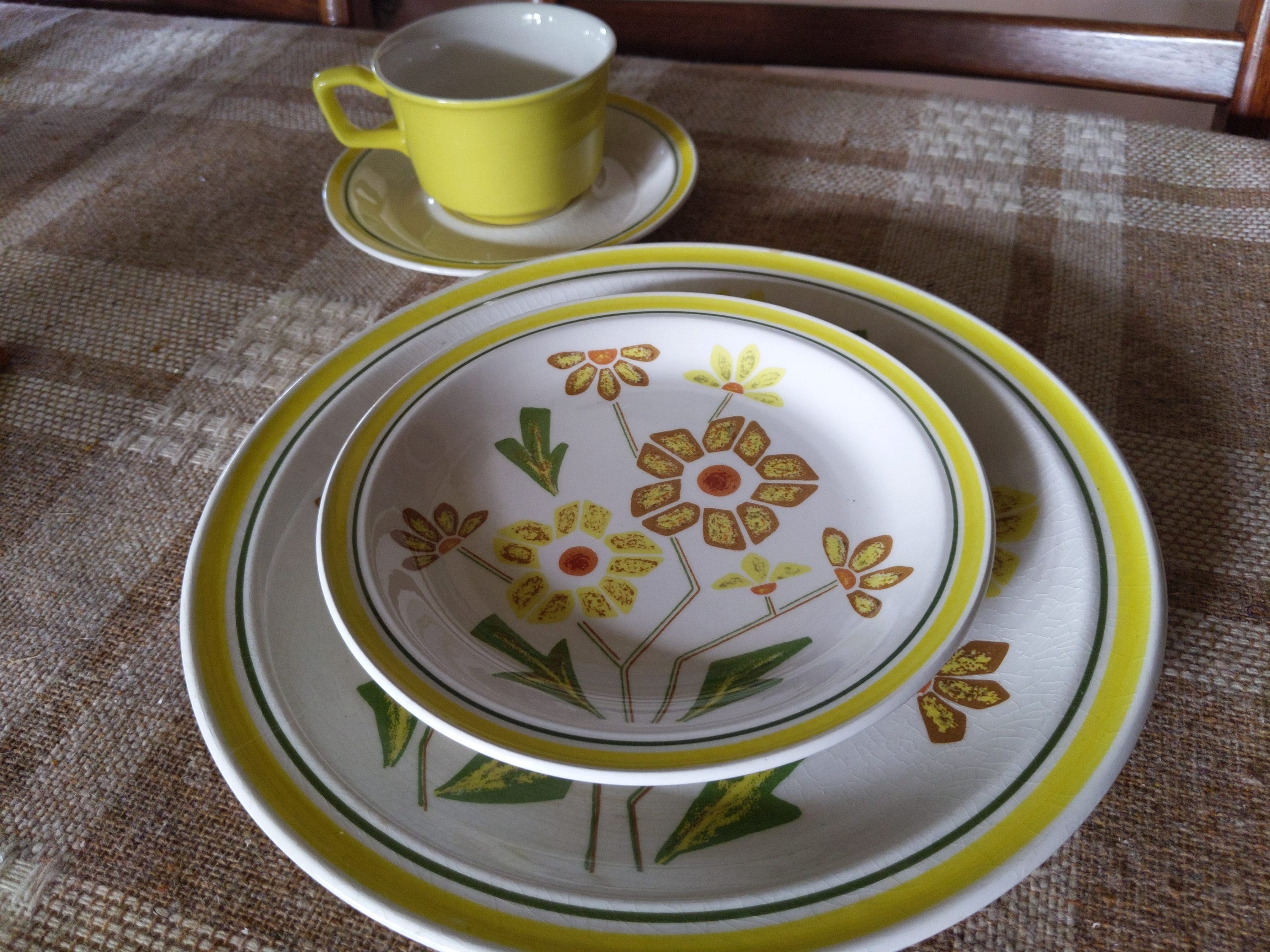 1970s 21-piece Nikko Yellow Floral Ironstone Dish Set, Made in Japan - Etsy