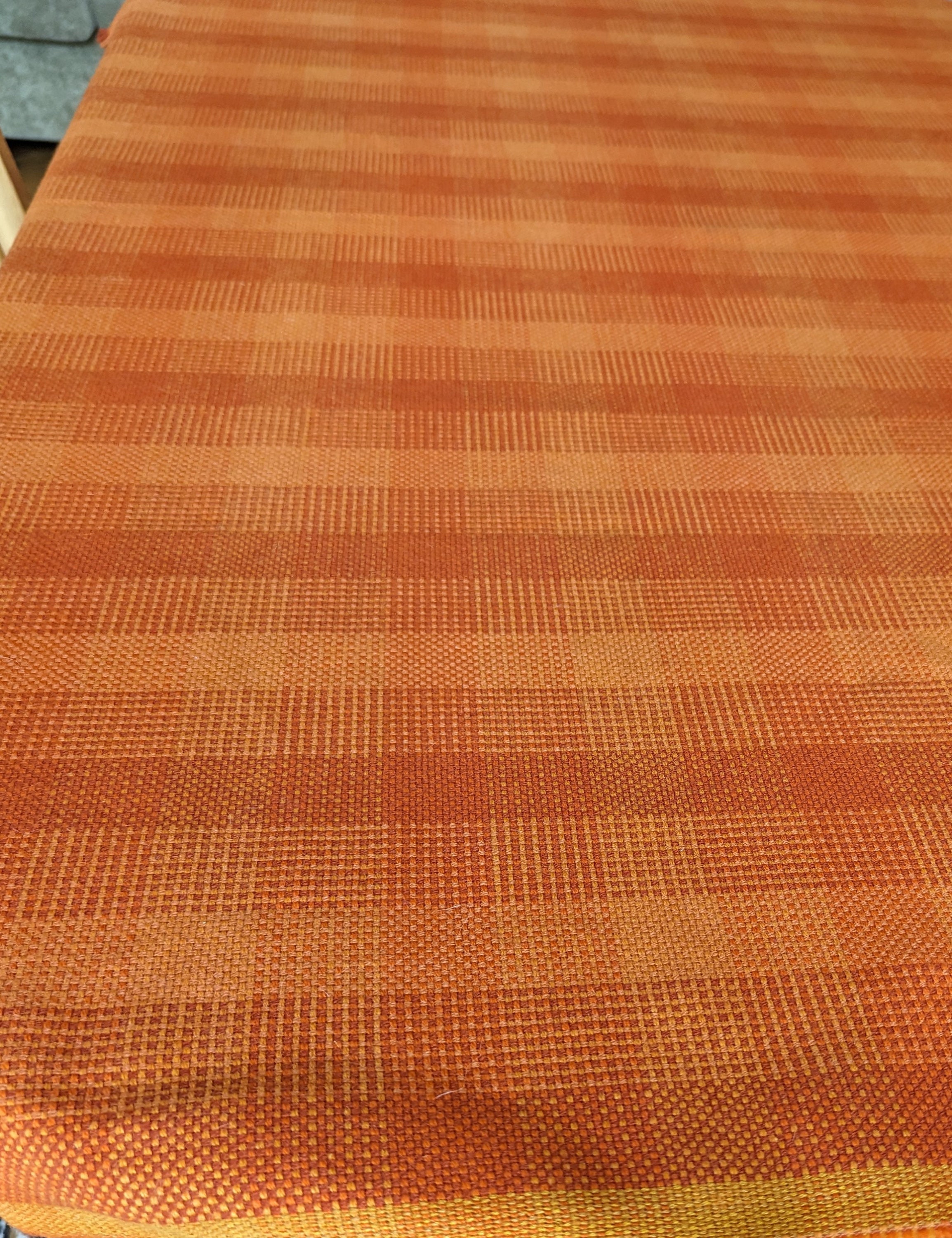 Danish Modern Mid Century Wool Tablecloth, MCM Table Linens, Orange and ...