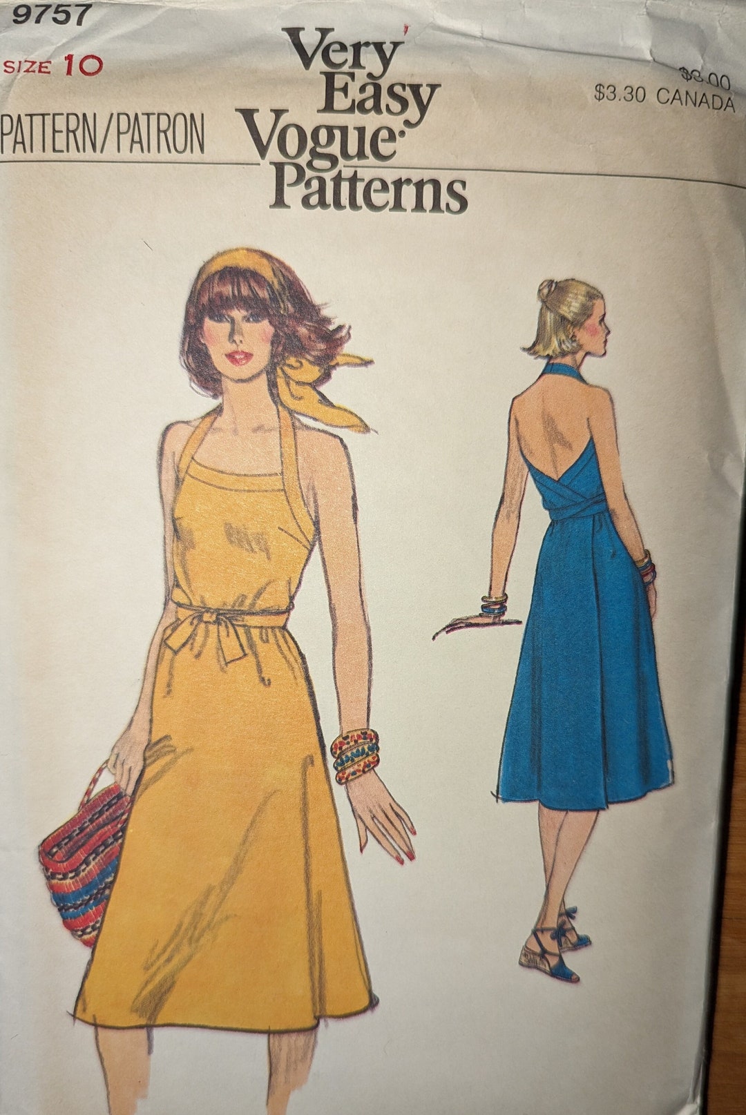 Vintage Very Easy Vogue Pattern Summer Sundress Apron Dress, Size 10 ...
