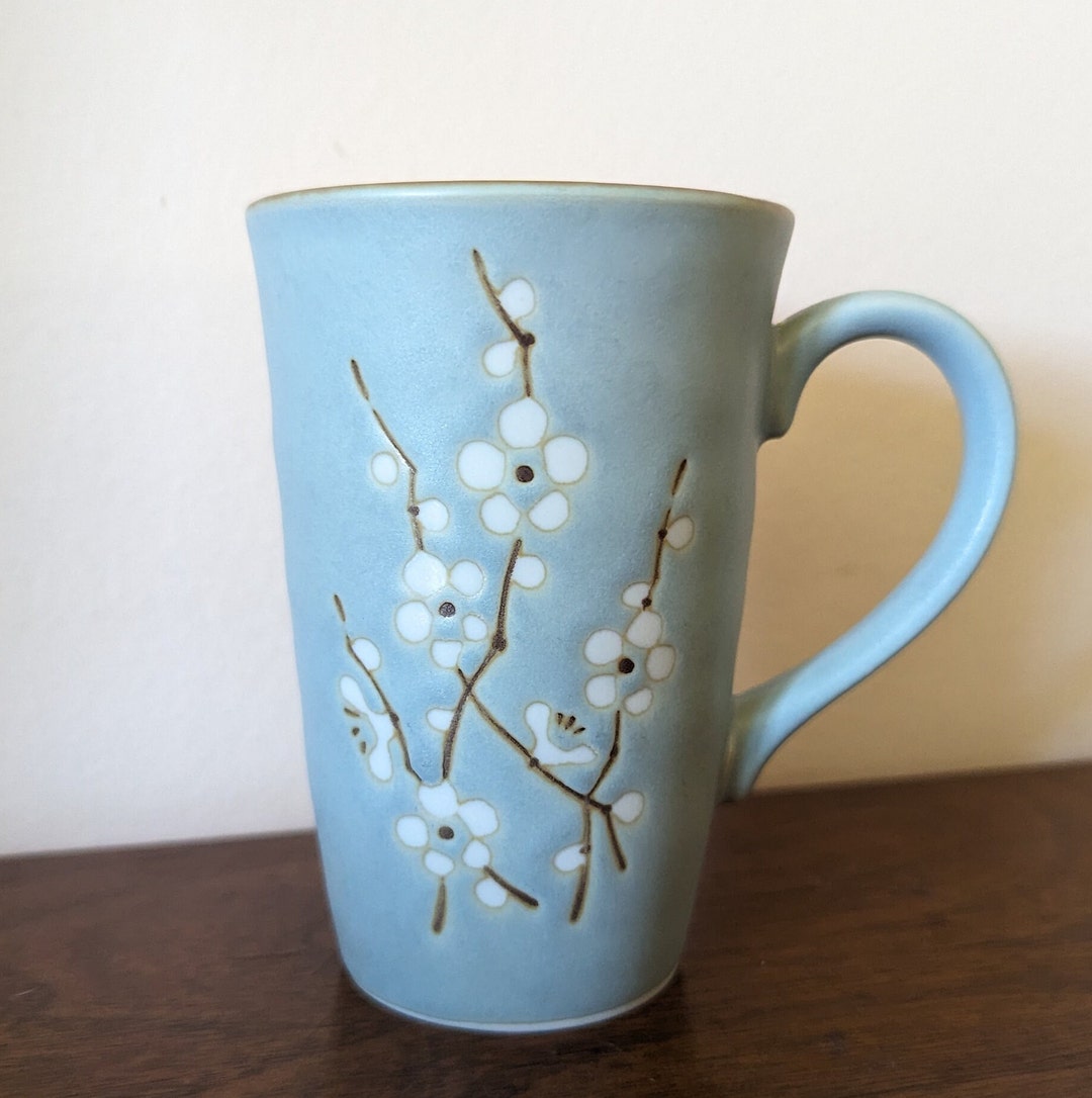 Kafuh Japan "cherry Blossom" Mug, Blue-green Matte Glaze, Made by Tokyo ...