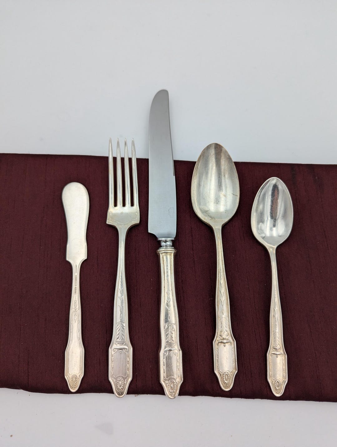 Vintage Silverplate Flatware Set: Neoclassical Aladdin's Lamp Design - Etsy