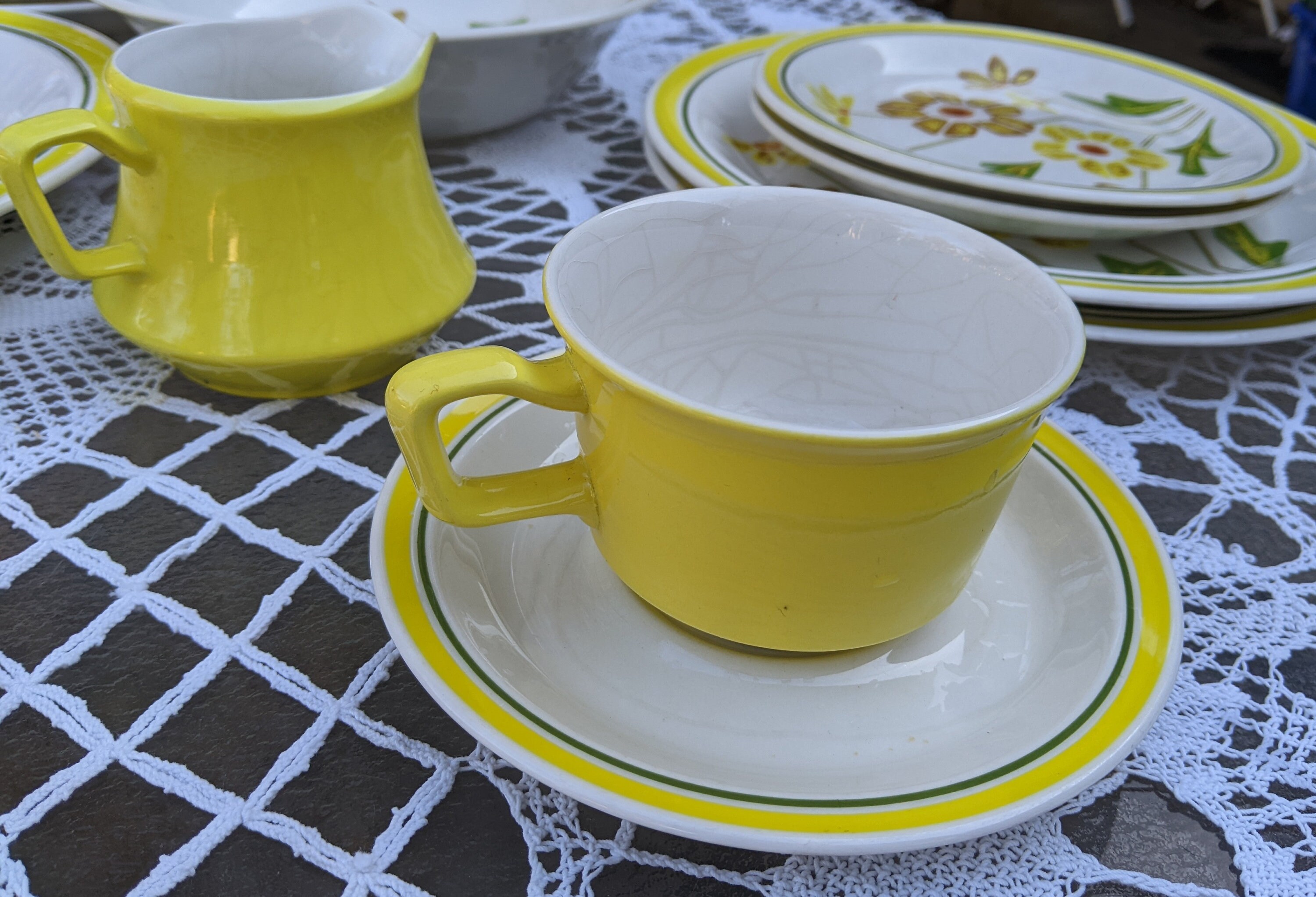 1970s 21-piece Nikko Yellow Floral Ironstone Dish Set, Made in Japan - Etsy