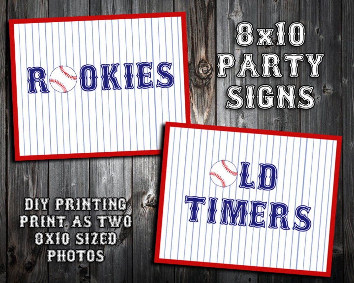 INSTANT DOWNLOAD - Baseball Themed Birthday Party Signs - Rookies and ...