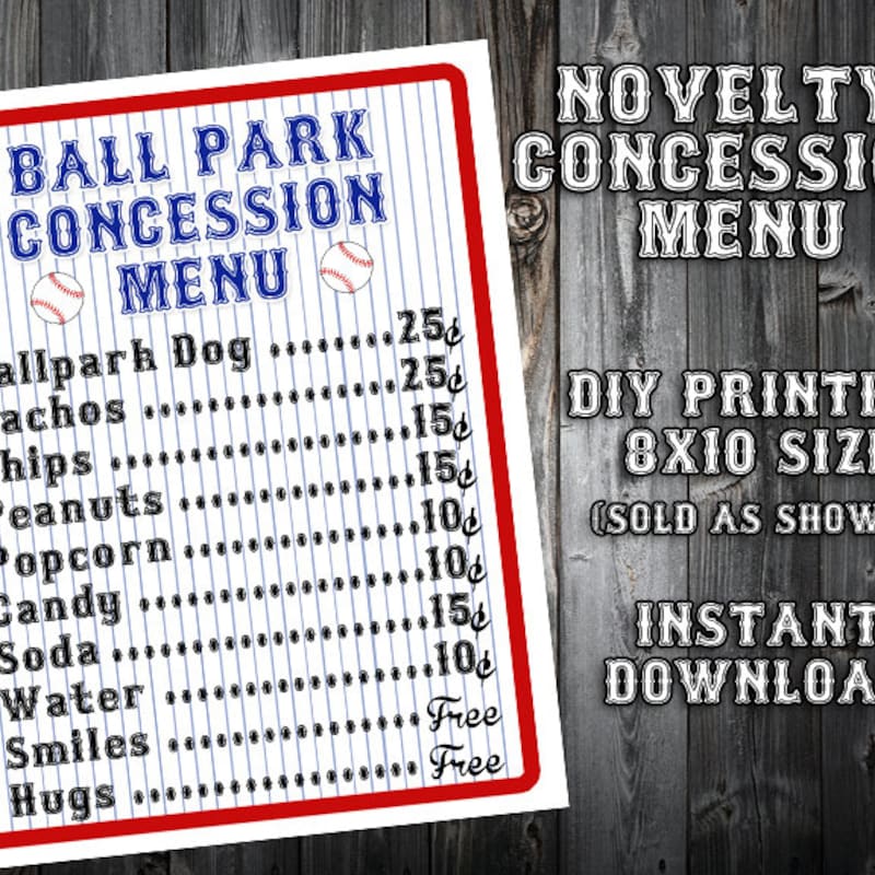 Concession Stand Sign - Etsy
