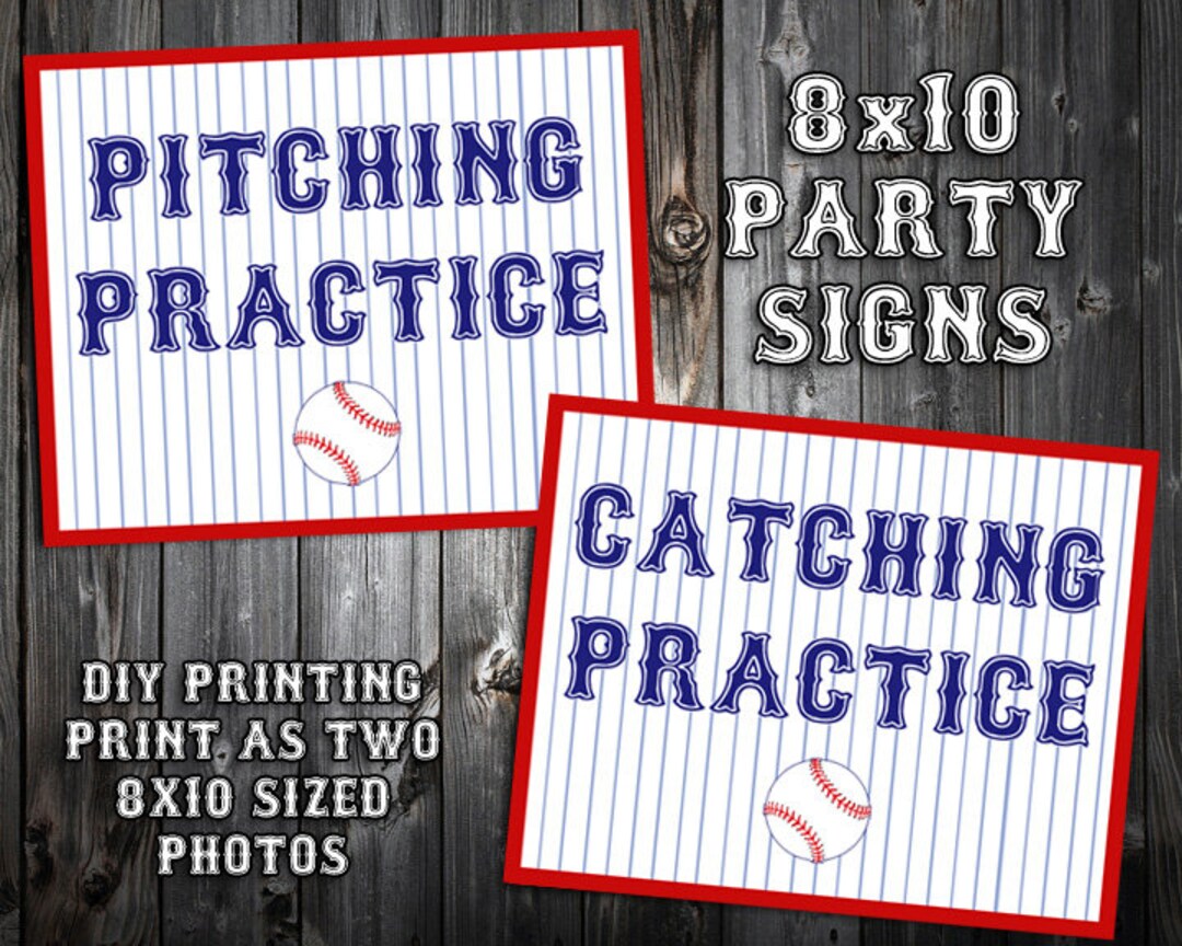 INSTANT DOWNLOAD - Baseball Themed Birthday Party Signs - Pitching and ...