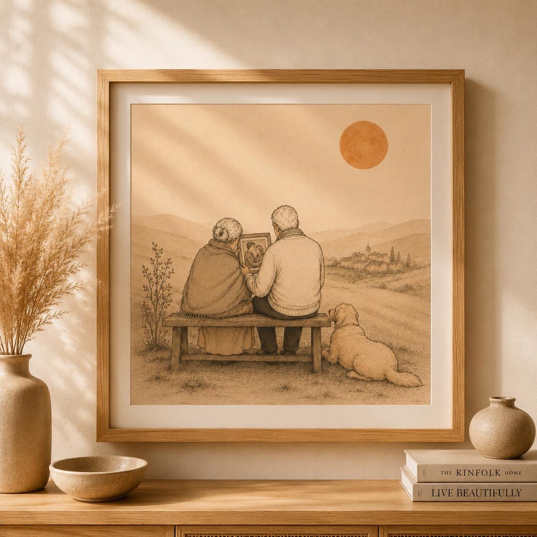 Couple's Love Story Wall Art – Anniversary, Parents, Grandparents Gift ...