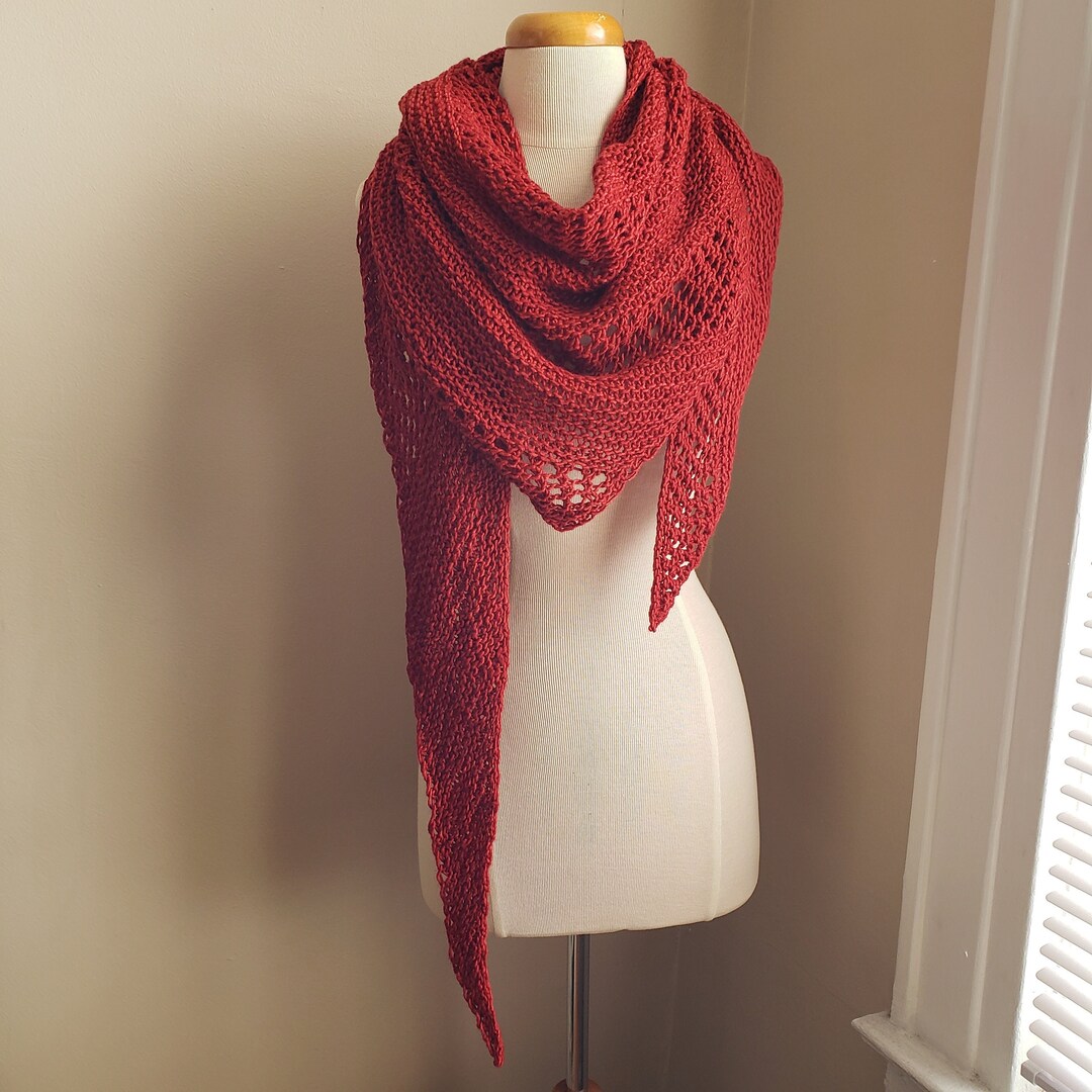 Asymmetric Triangle Shawl Scarf - Red - Etsy