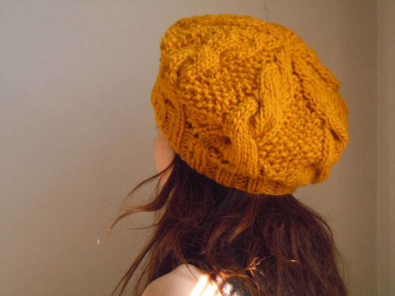 Chunky Wool Beret - Mustard Yellow - Etsy