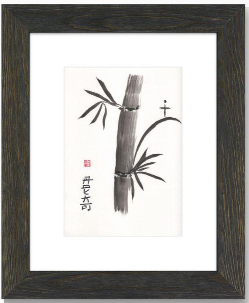 Digital Bamboo Ink Wash Painting, Sumi-e Asian Art - Etsy