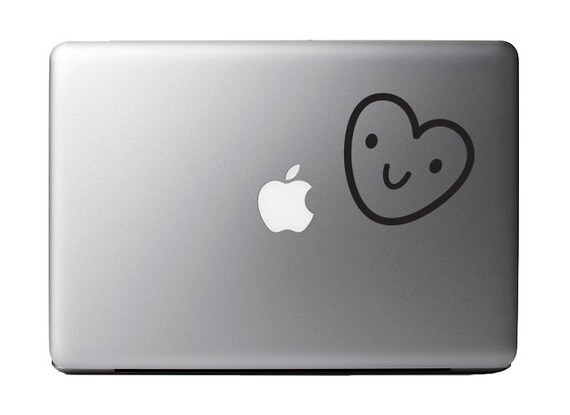 Cartoon Heart Smiling Kids Drawing Macbook Vinyl Decal Apple | Etsy