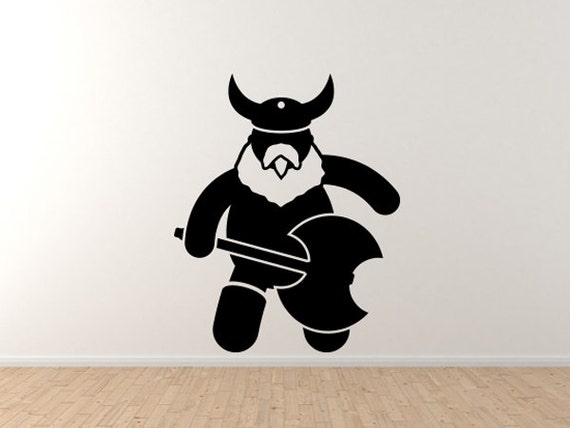 Medieval Stickman V.4 Viking With Batle Ax Wall Vinyl Decal | Etsy