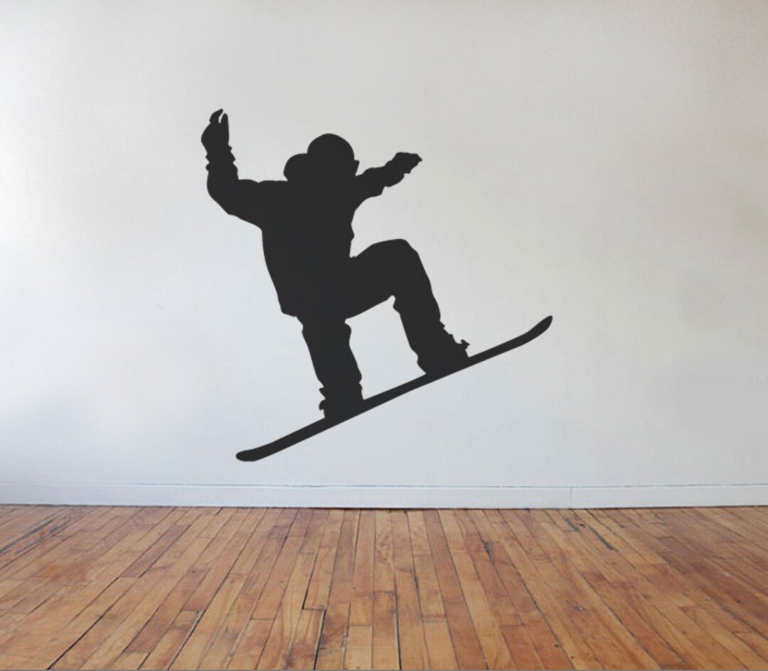 Snowboard Riding Jump Vinyl Wall Decal - Etsy
