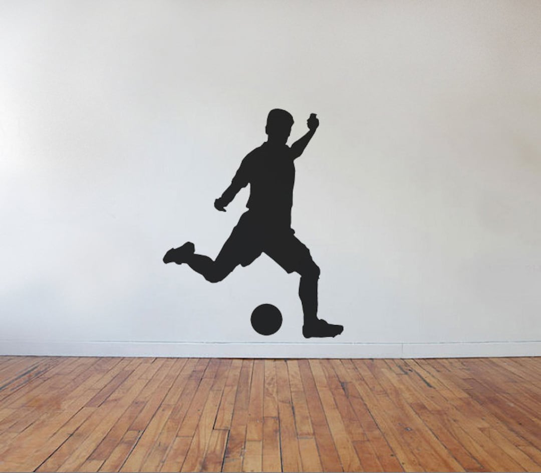 Soccer Player Kick Vinyl Wall Decal - Etsy