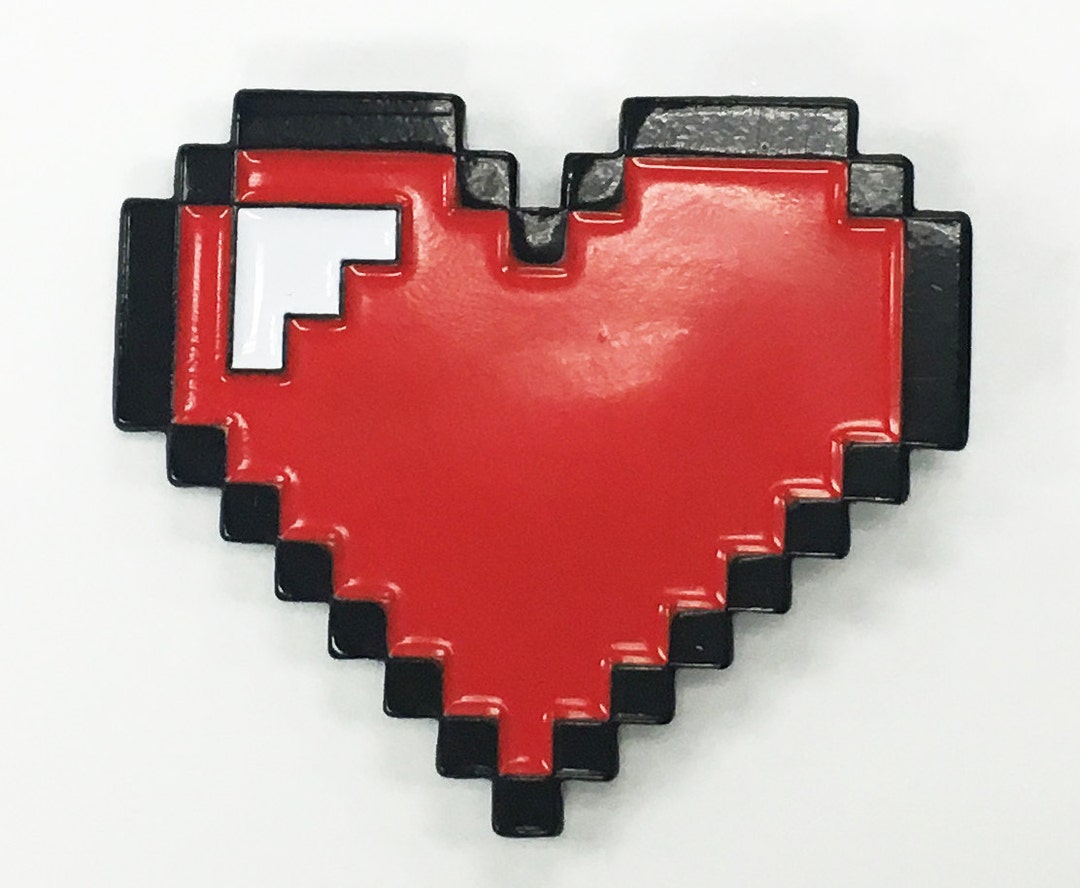 8bit Video Game Gaming Heart Enamel Lapel Pin Brass - Etsy