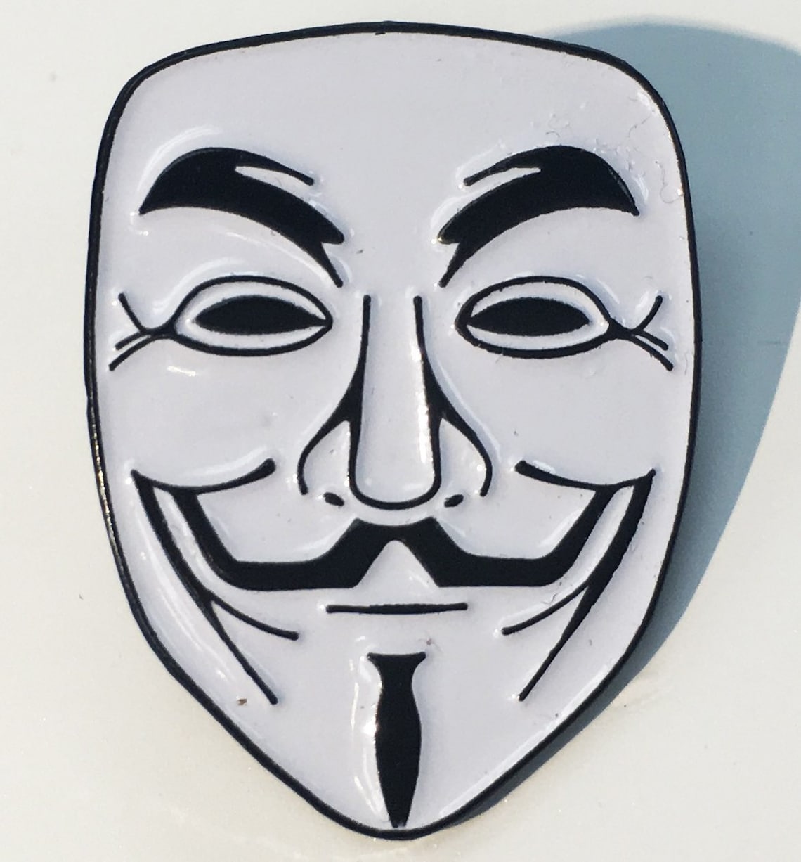 Anonymous Guy Fawkes Mask Anon Enamel Lapel Pin Brass | Etsy