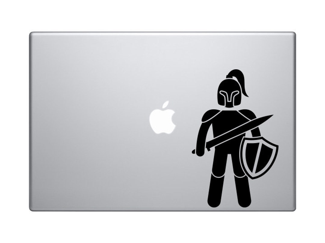 Medieval Stickman V.1 Knight With Sword and Shield MacBook Vinyl ...