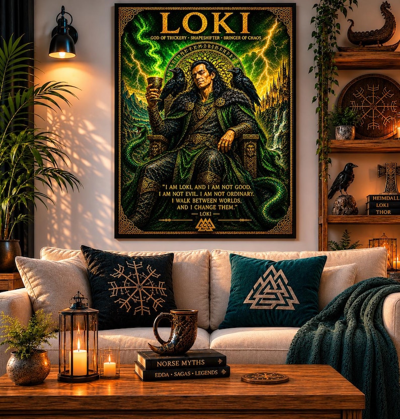 Loki – Norse Mythology Wall Art Poster | Viking Decor | Cinematic ...