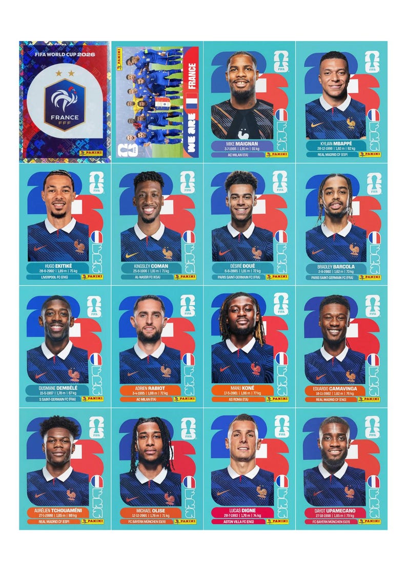 2026 World Cup Stickers PDF | 48 Teams All Stickers | Printable ...