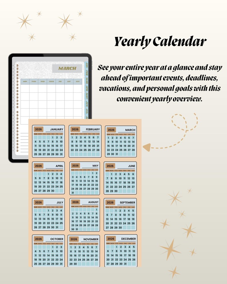 Digital Life Planner 2026 | Hyperlinked Goal Setting, Habit Tracker ...
