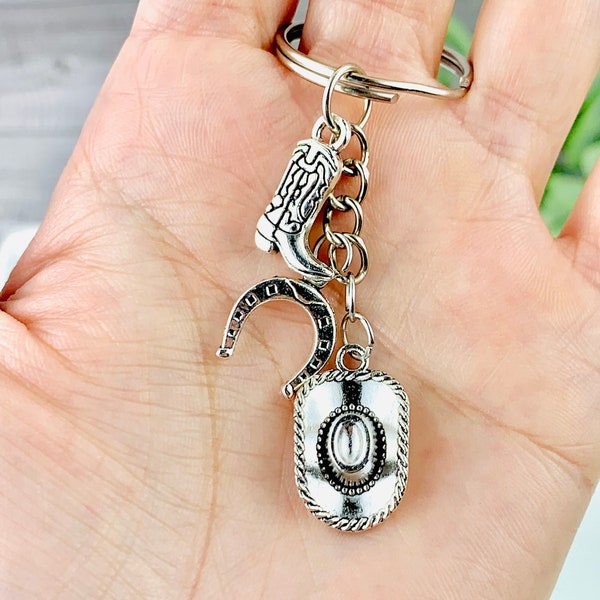 Cowgirl Boot Keychain - Etsy