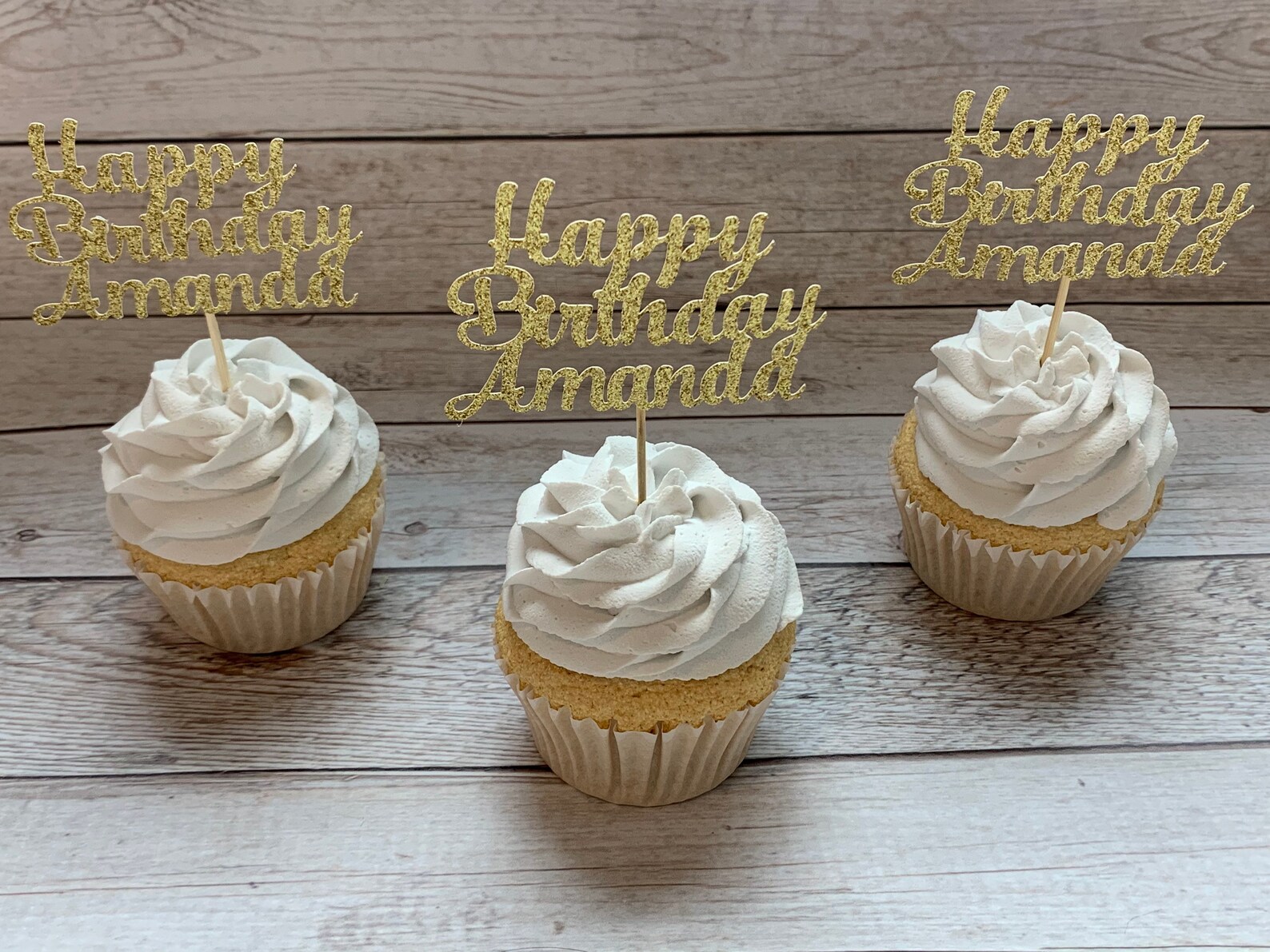 Happy Birthday Cupcake Toppers Custom Name Birthday Toppers - Etsy