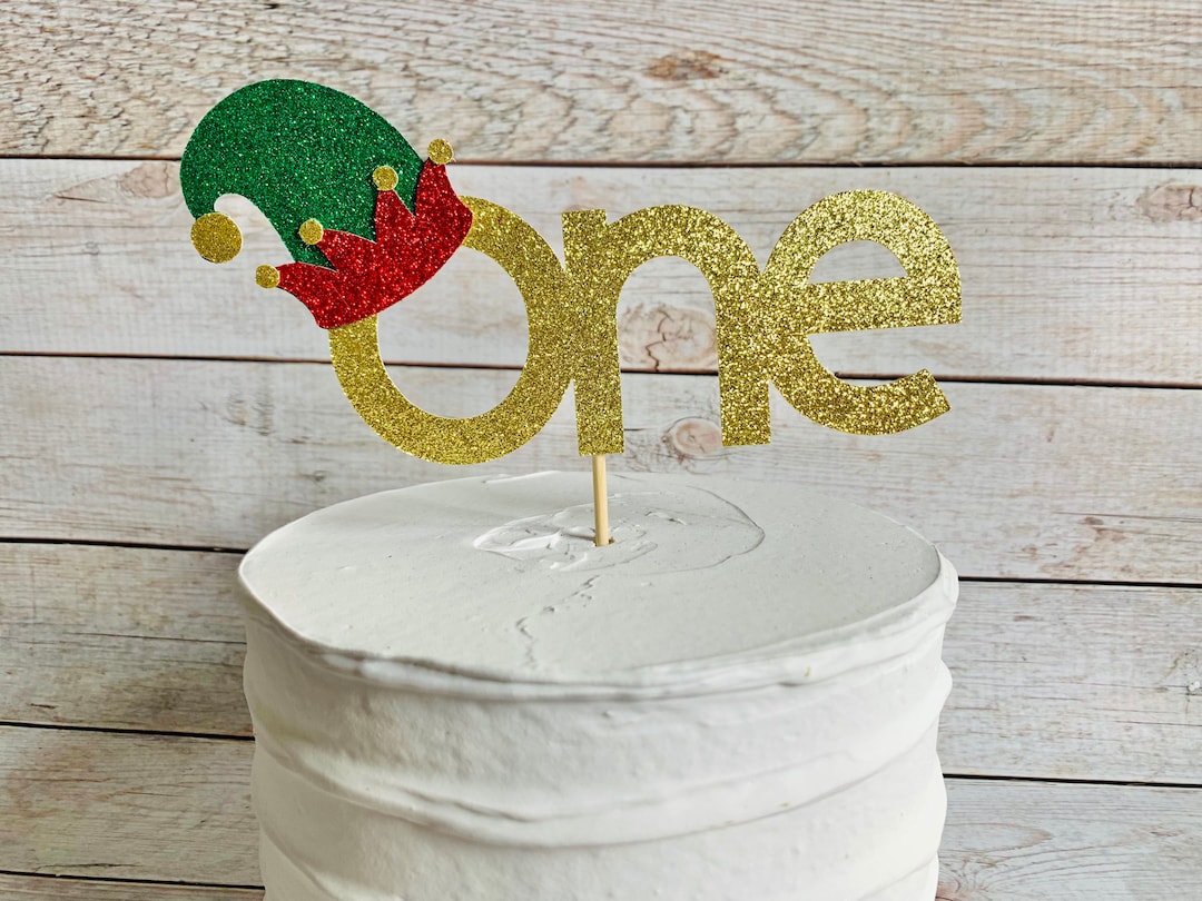 Elf One Cake Topper/ Christmas Cake Topper/ Custom Age Holiday Party ...