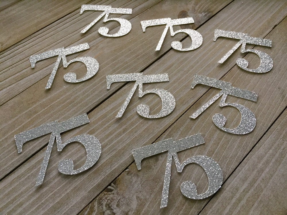 75th Birthday Confetti/ 75 Confetti/ Number Confetti/ 75th Party Decor ...