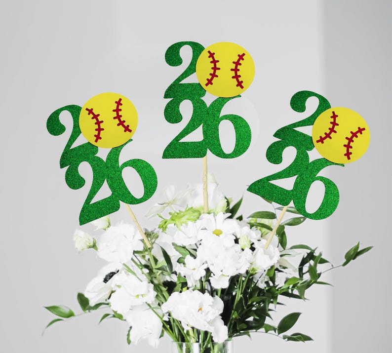 2026 Softball Centerpieces/ Softball Team Party Decorations/ College ...