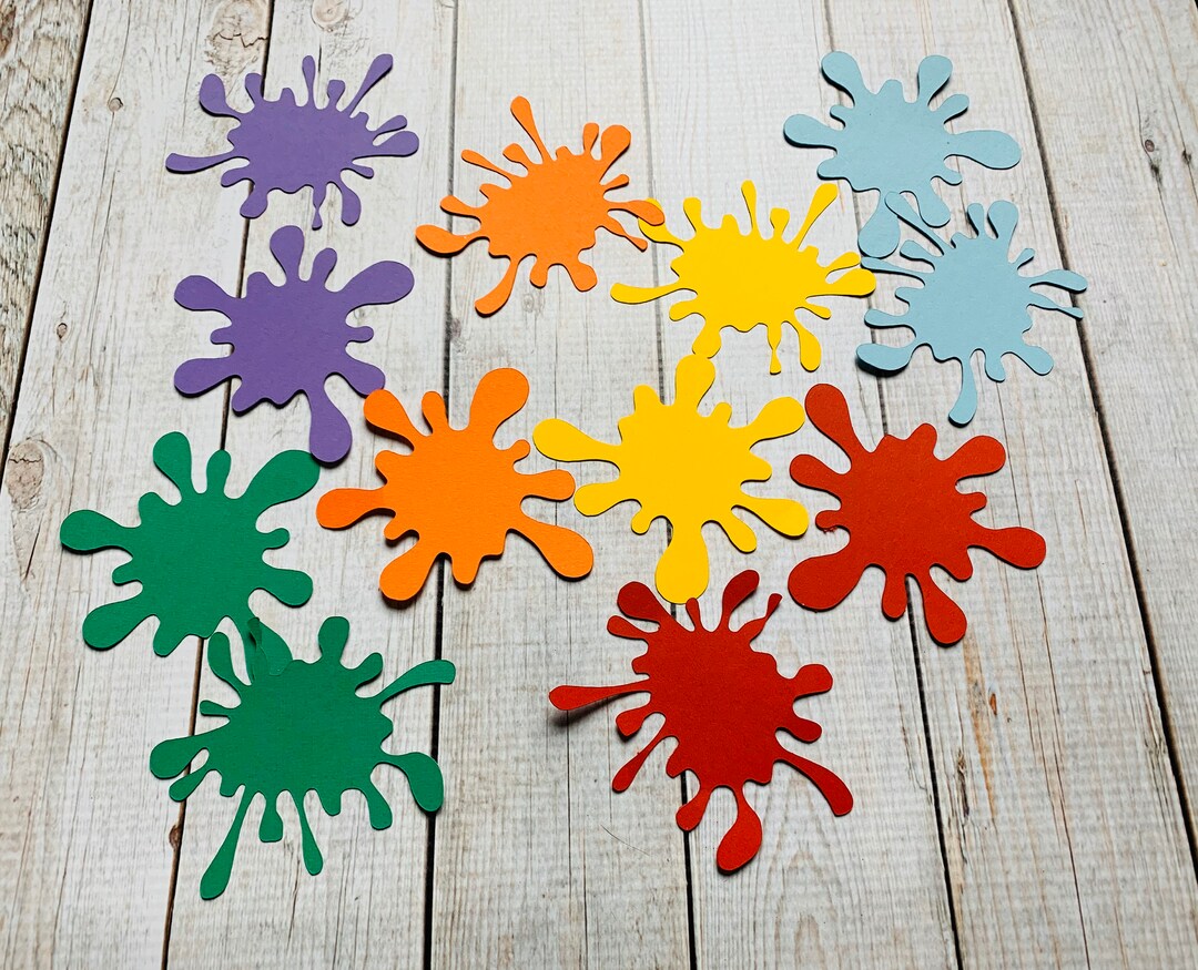 20 Paint Splat Confetti, Art Party Decor, Art Paint Splatter, Art ...