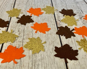 Thanksgiving Table Decor Glitter Confetti Fall Leaves - Etsy