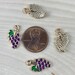 Grape Charms/ 5 Pcs/ Fruit Enamel Charms/ Fruit Jewelry/ Purple ...