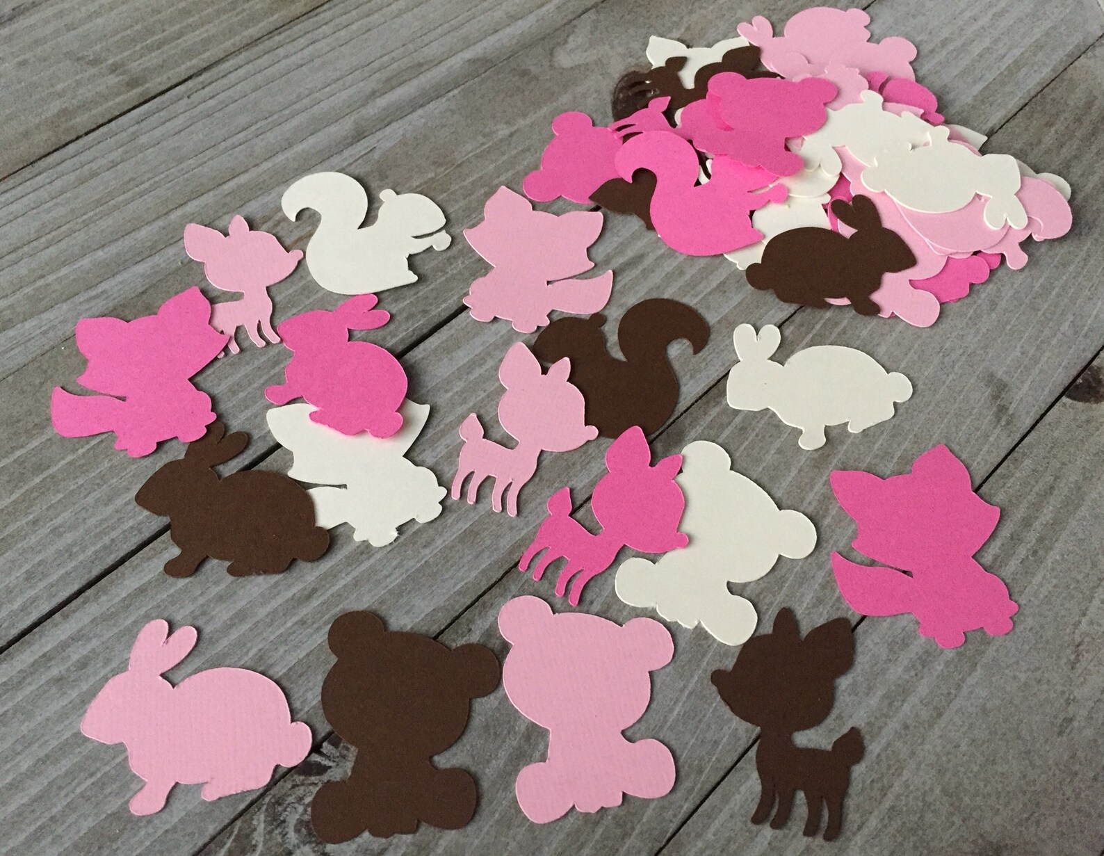 150 Woodland Animal Confetti Baby Deer Rabbit Bear Fox - Etsy
