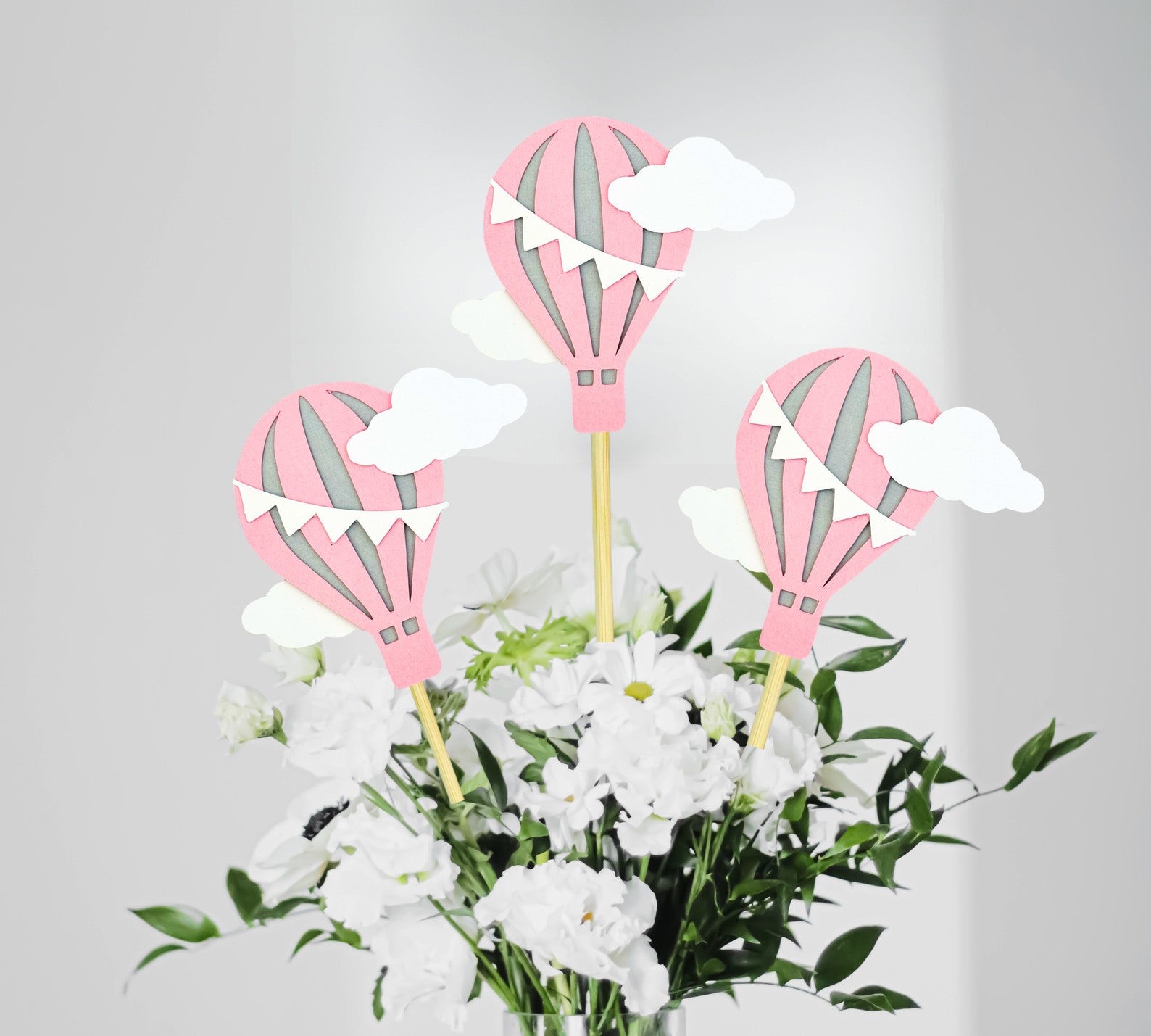 Up up and Away Party Decorations/ Hot Air Balloon Baby Shower Table ...