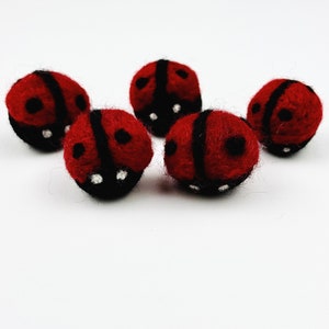 Felt Ladybug/ Wool Felted Bug Shapes/ DIY Garland/ Girl Nursery Decor ...
