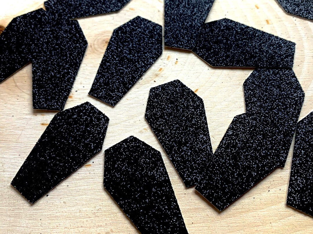 100 Coffin Confetti/ Black Coffin Confetti/ Halloween Party Decor/ Goth ...