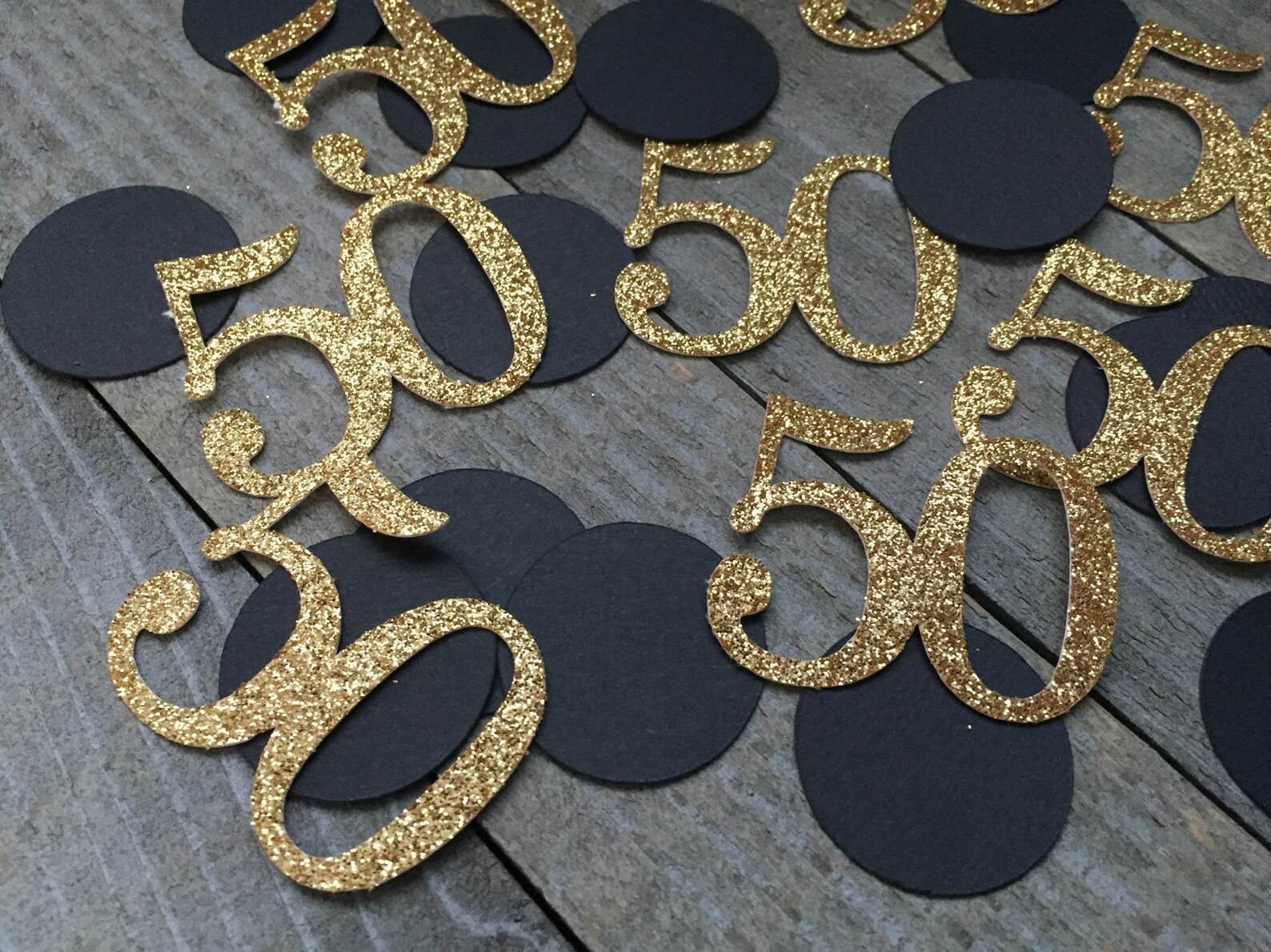 50th Birthday Party Decor Gold Glitter 50 Number Confetti - Etsy