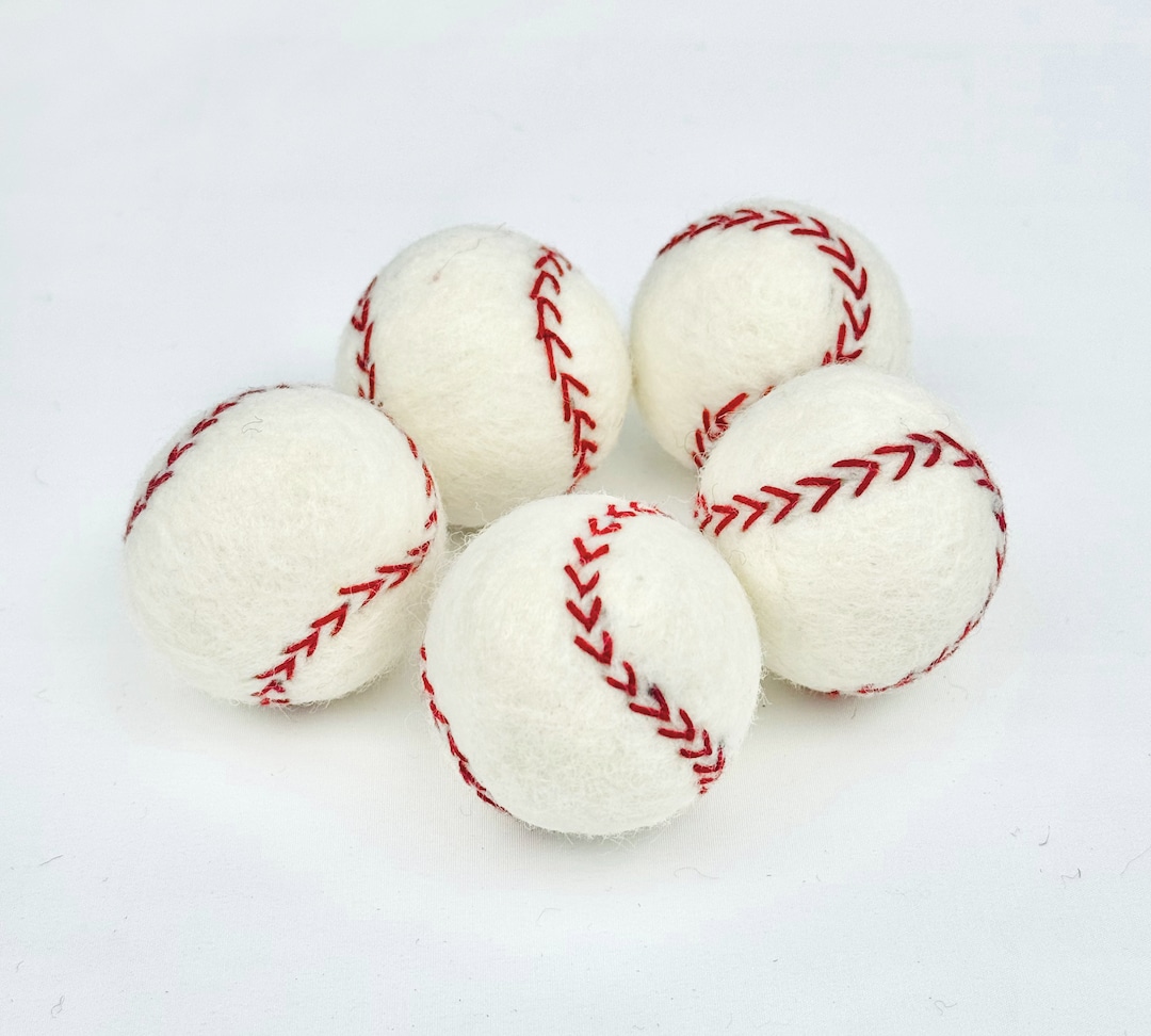 Felt Baseball/ Wool Felted Sport Shapes/ DIY Garland/ Boy Nursery Decor ...