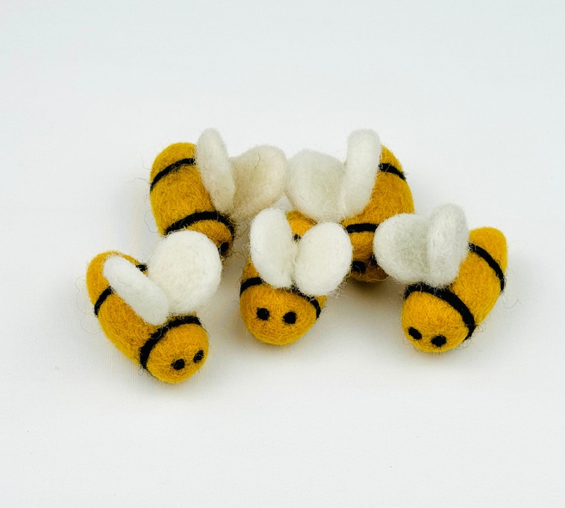 Felt Bee/ Wool Felted Bug Shapes/ DIY Garland/ Nursery Decor/ Honey Bee ...