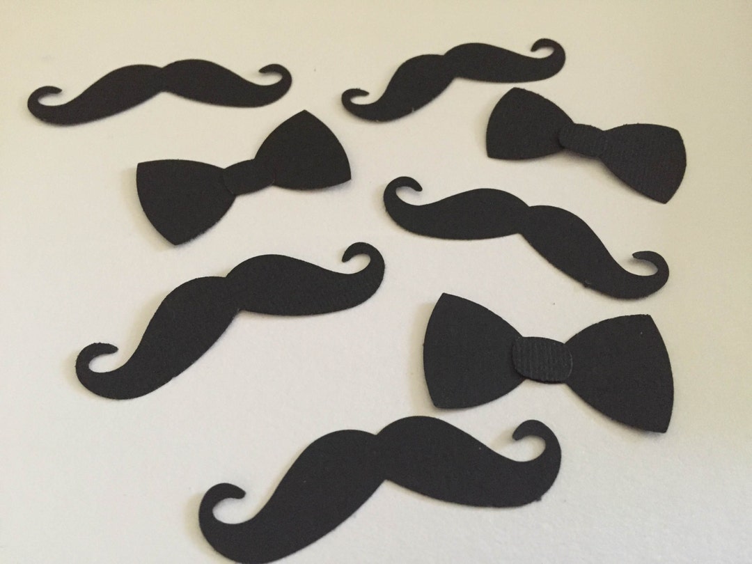 50 Mustache and Bow Tie Paper Punch Confetti - Etsy