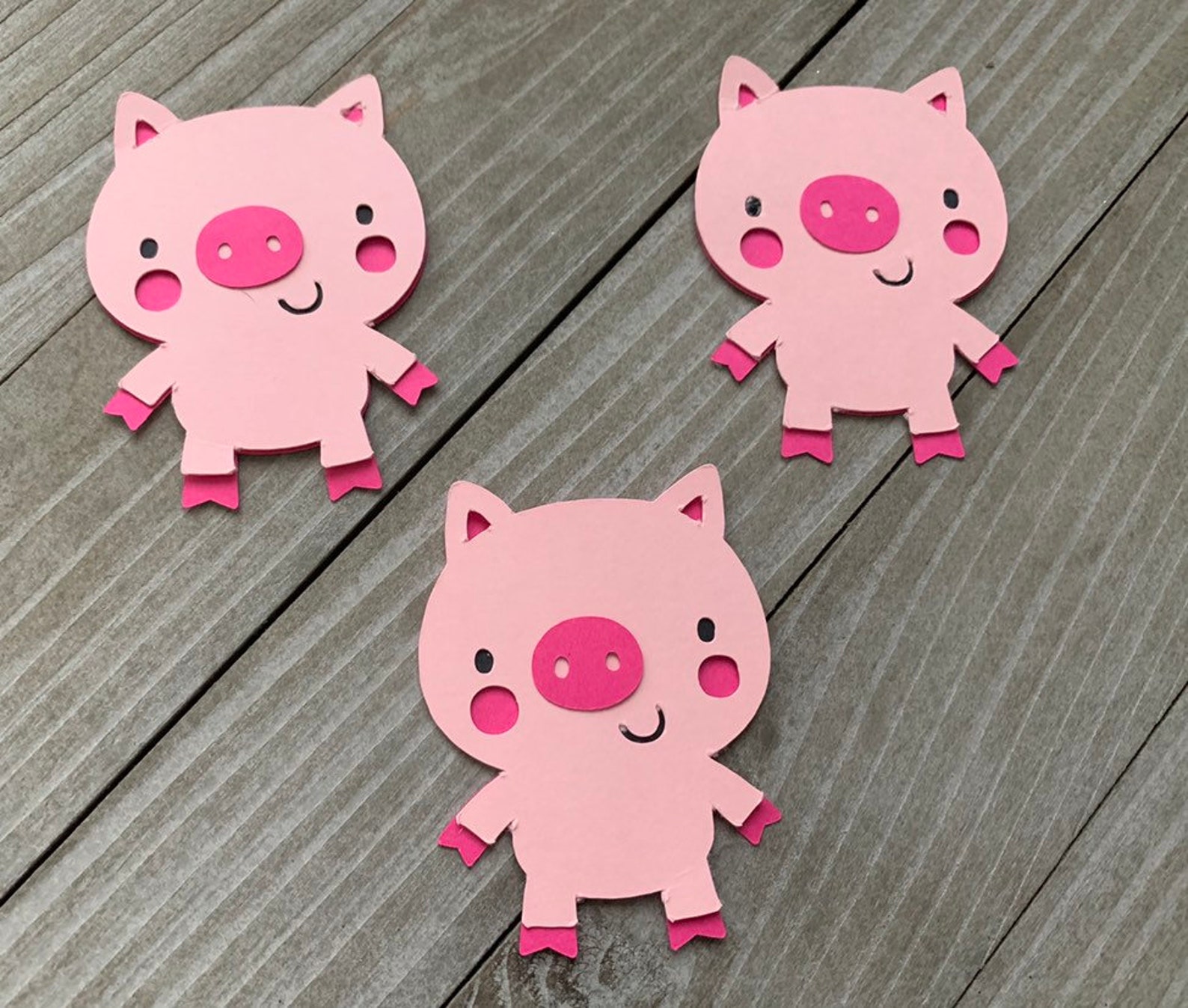 Pig Cutouts Pig Diecuts Farm Animal Cutouts Farm Animal | Etsy