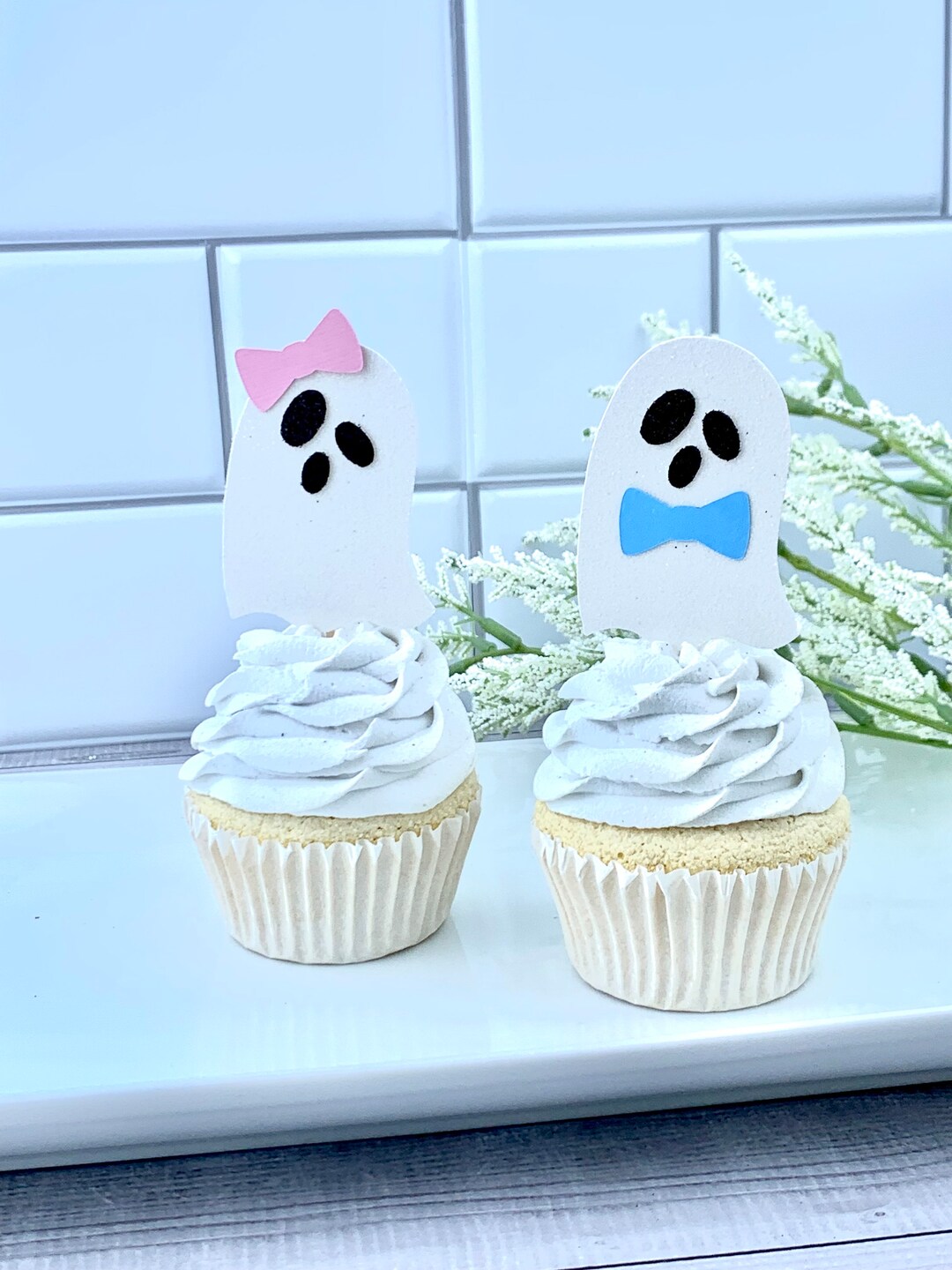 Ghost Cupcake Toppers/ Little Boo Cupcake Toppers/ Halloween Birthday ...