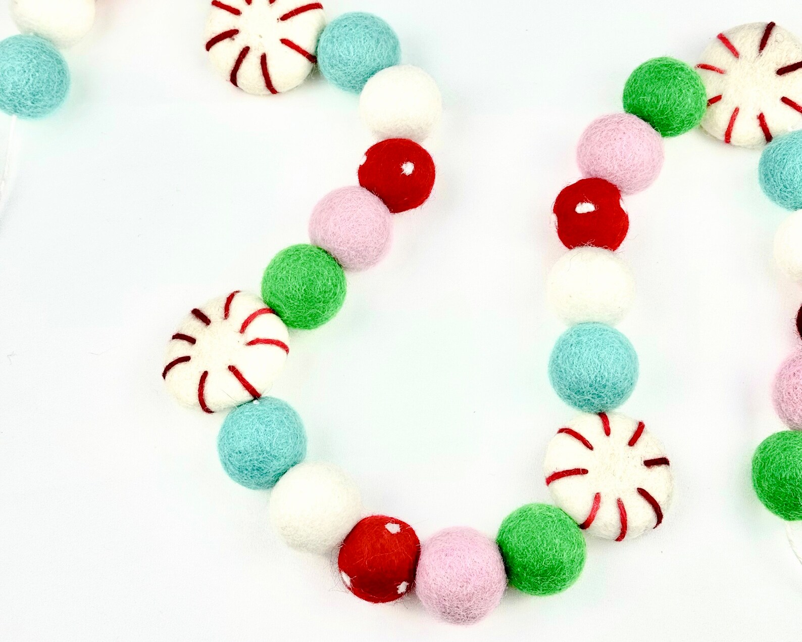 Peppermint Christmas Garland/ Mantel Decor/ Felt Peppermint Candy ...